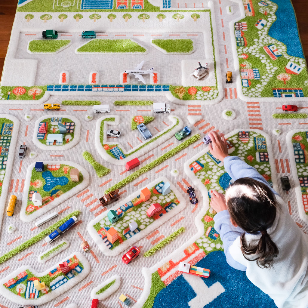 IVI Play Rug Mini City Extra Large Turquoise – UrbanBaby shop