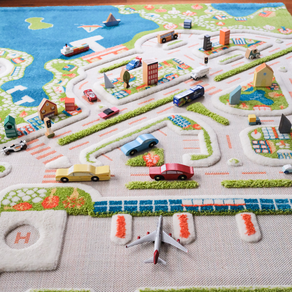 IVI Play Rug Mini City Extra Large Turquoise – UrbanBaby shop