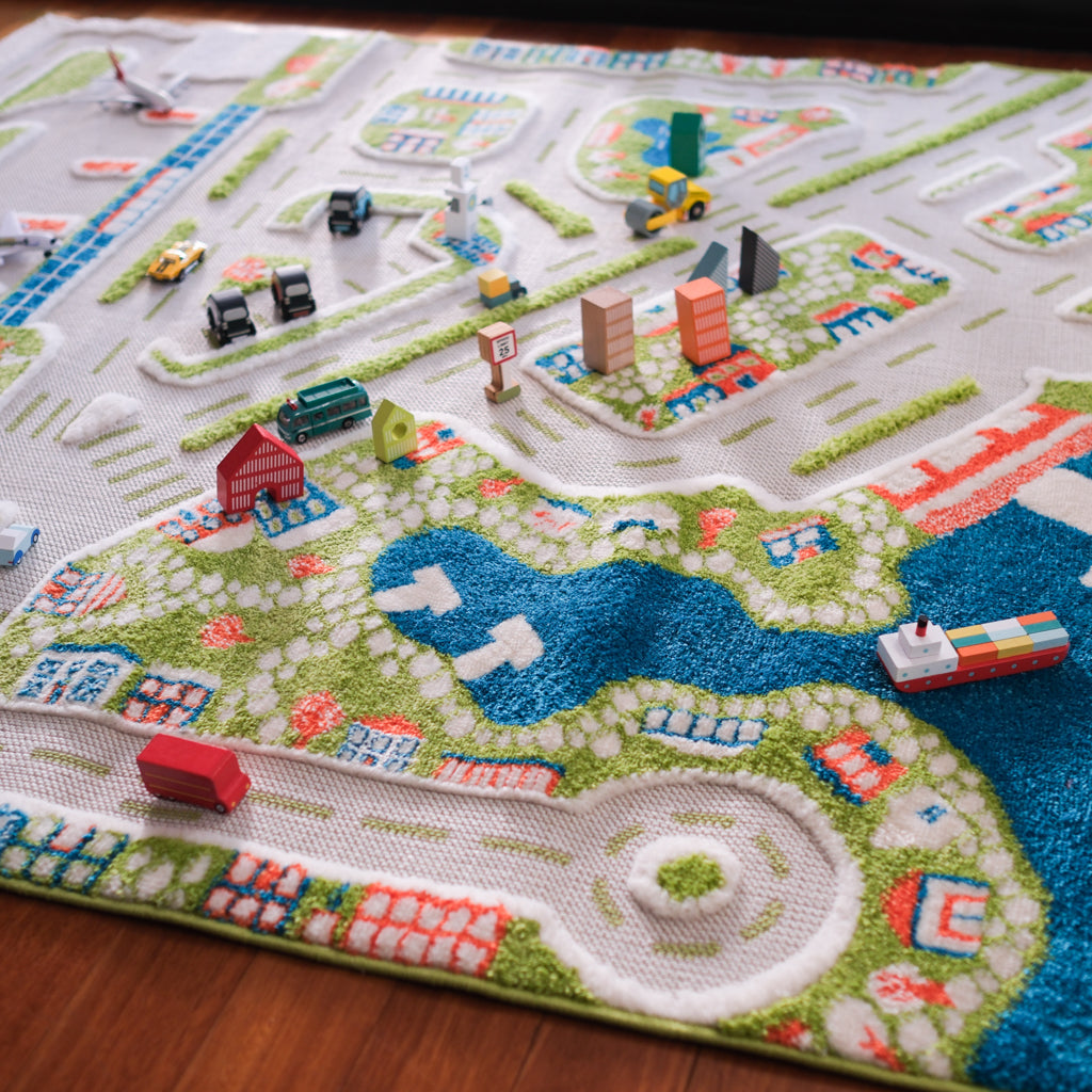 IVI Play Rug Mini City Large - Turquoise – UrbanBaby shop