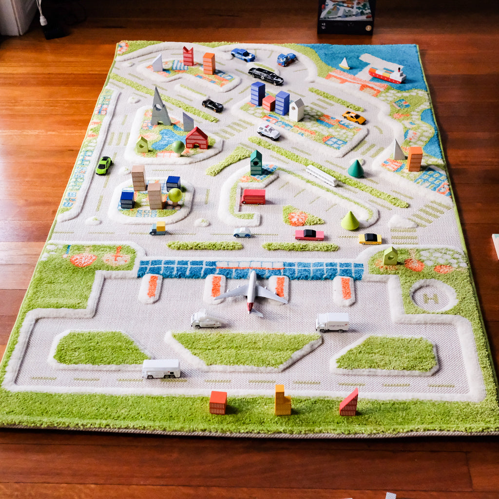 IVI Play Rug Mini City Medium Turquoise | UrbanBaby shop